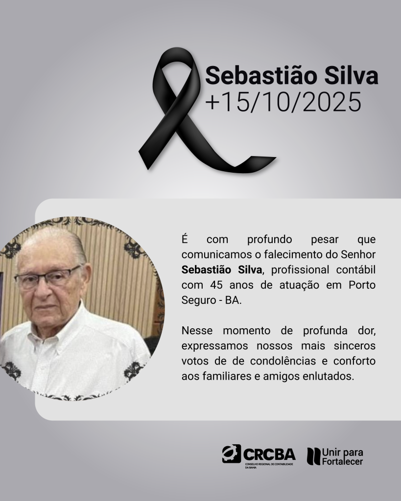 Nota de falecimento - contador Sebastião Silva | CRCBA
